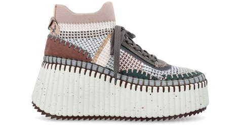 Chloé Nama Wedge Sneaker In White Lyst