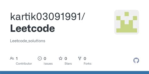 GitHub Kartik03091991 Leetcode Leetcode Solutions