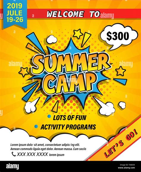 Summer Camp Invitation Banner Stock Vector Image And Art Alamy