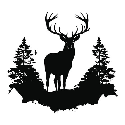 Deer Black Silhouette Vector Character Vector Illustration 25455396