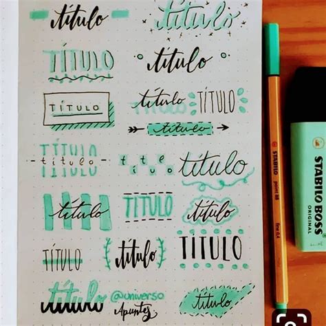 Titulo Titulos Bonitos Para Apuntes Libreta De Apuntes Tutorial De Escritura A Mano