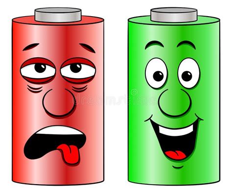 Illustration De Concept Caractères De Batteries Avec La Pleine Et Basse