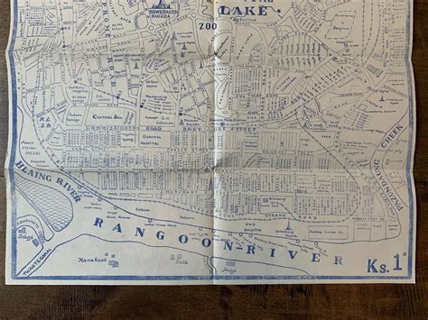 Vintage Tourist Map Of Rangoon 1976 2029846170