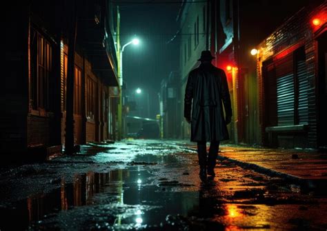 Premium Ai Image A Wideangle Shot Of An Investigator Walking Down A