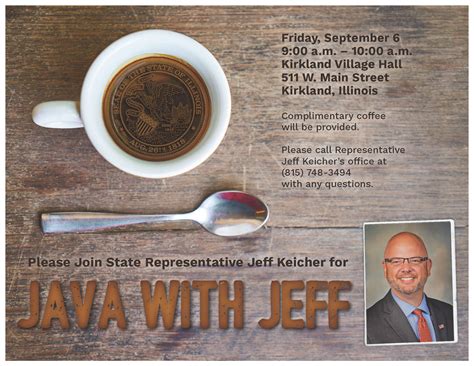 “java with jeff” listening tour coming to kirkland on september 6