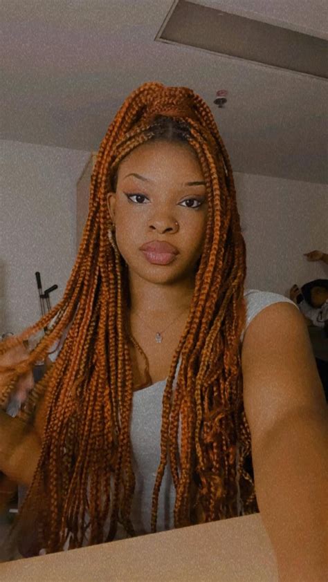 Ginger Knotless Braids Ginger Hair Color Braids For Black Hair