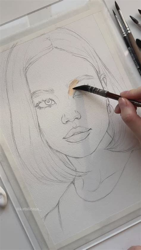 Быстрый акварельный скетч💫 На эту работу у меня ушло 2 часа Напишу ваш портрет акварелью для