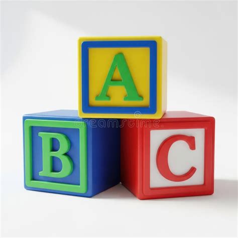 Colorful Alphabet Blocks Stacked Together Stock Illustration