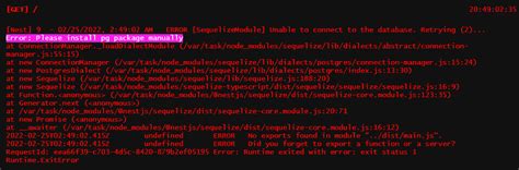 Error Please Install Pg Package Manually · Vercel Community · Discussion 234 · Github