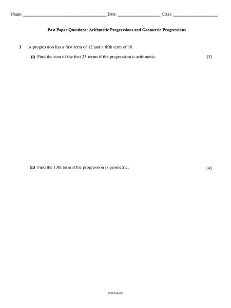 As Level Ap And Gp Past Paper Questions Pdf Mathematics Arithmetic