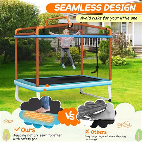 6 Feet Rectangle Trampoline With Swing Horizontal Bar And Safety Net Costway