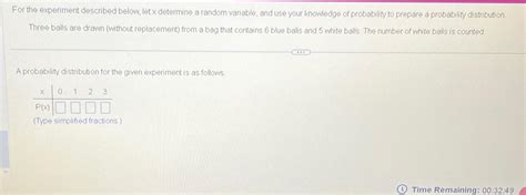 Solved For The Experiment Described Below Let X Determine Chegg Com