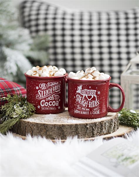 What S Better Than A Mug Of Hot Cocoa TWO Mugs Of Hot Cocoa Sleigh Ride Christmas Mugs Mugs