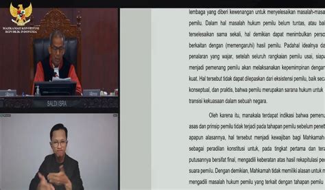 Tolak Eksepsi Kubu Prabowo Gibran Dan KPU MK Tegaskan Berwenang