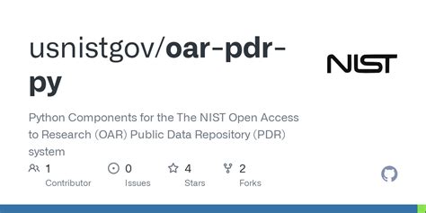 GitHub Usnistgov Oar Pdr Py Python Components For The The NIST Open