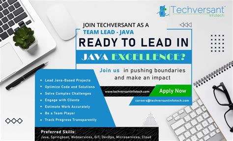 Techversant On Linkedin Hiring Java Teamlead Techversant