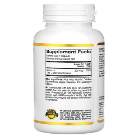 Selenium L Selenomethionine Essential Mineral Antioxidant Support