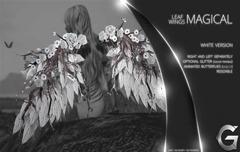 Second Life Marketplace Geek Magical Leaf Wings White Version