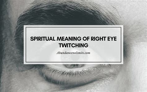 Why Is My Right Eye Twitching Spiritual Meaning