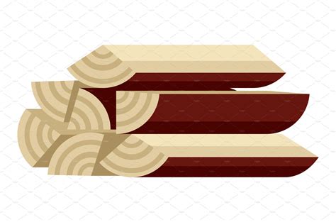 Illustration Of Tree Logs Stack Vector Graphics ~ Creative Market