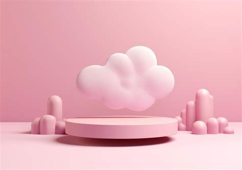 Premium Ai Image Background Vector 3d Pink Rendering With Podium And