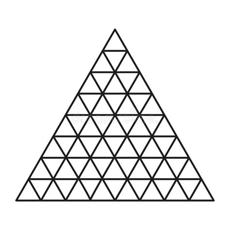 Geometric Triangle Grid Symmetrical Triangle Pattern Black Triangular Outline Vector