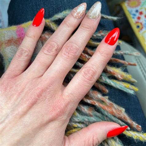 Fall Press On Nails Autumn Nails Gold Flakes Leaf Color Nails Matte