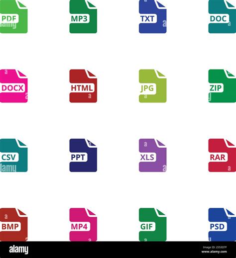 file format type icons download document vector buttons illustration