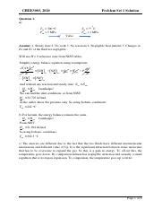 Problem Set Solution Pdf Chee Problem Set Solution Question A O Tin
