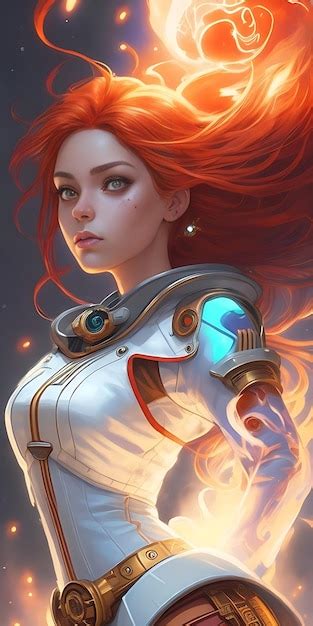 Una Starfire Joven Una Chica Blanca Pálida Y Flaca Con Cabello Rojo