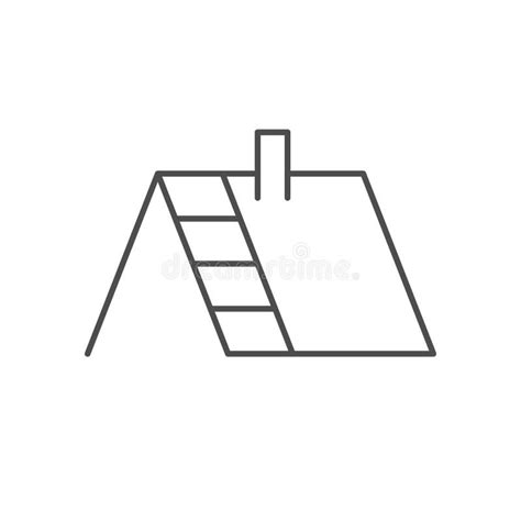 Icône Contour De Ligne De Toit De Maison Illustration De Vecteur