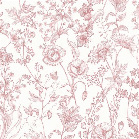 Pink And White Floral Wallpaper