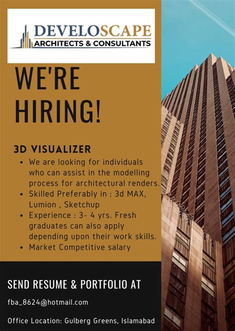 Fatima Azam On Linkedin We Are Hiring 3d Visualizer At Develoscape