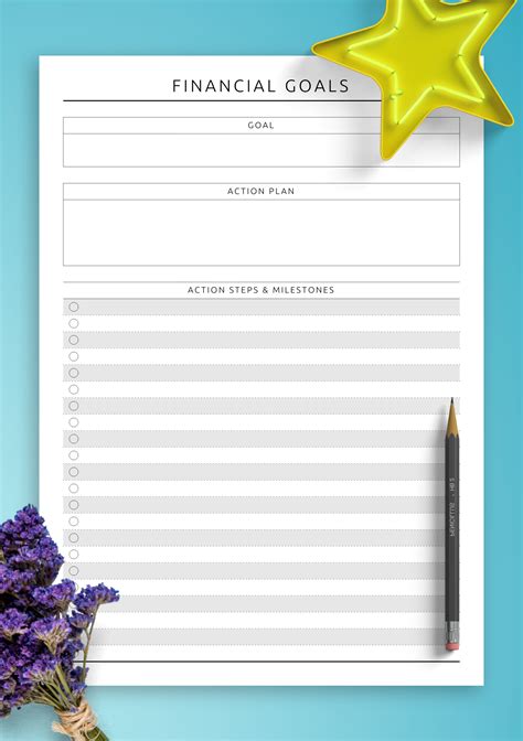 Download Printable Financial Goals Template Pdf