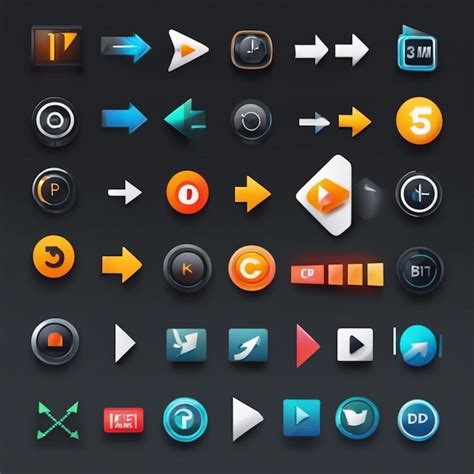 Digital Arrow Icons For Web Navigation Design Premium Ai Generated Image