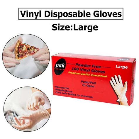 1000pcs Clear Disposable Vinyl Powder Free Food Handling Glove