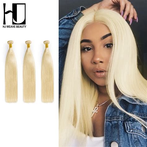Hj Weave Beauty 613 Blonde Hair Brazilian Hair Weave Bundles 7a Virgin