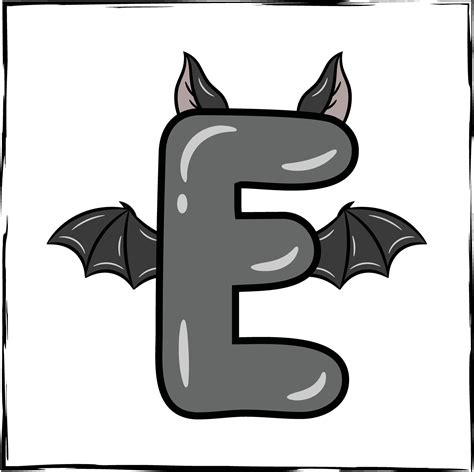 Halloween English Alphabet Letter E Bat Drawing 27876988 Vector Art At