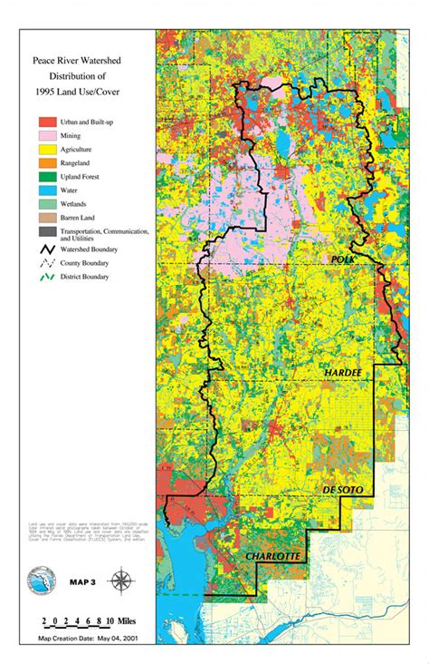 Peace River Watershed Distribution Of 1995 Land Usecover May 4 2001