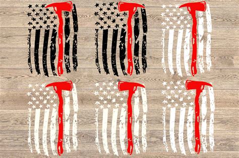 Distressed Firefighter Flag Axe Firefighter Svg Us Flag Svg 1687s By