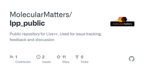 Github Molecularmatterslpppublic Public Repository For Live Used For Issue Tracking