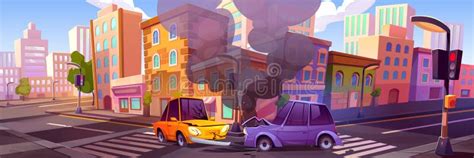 Smashed Car Cartoon Stock Illustrations 86 Smashed Car Cartoon Stock