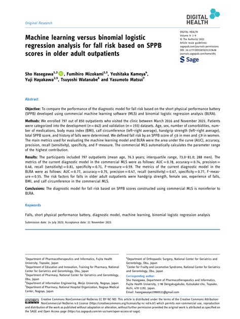 Pdf Machine Learning Versus Binomial Logistic Regression Analysis For