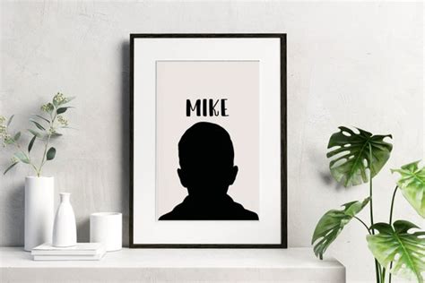 Custom Portrait Silhouette Print Digital Download Etsy