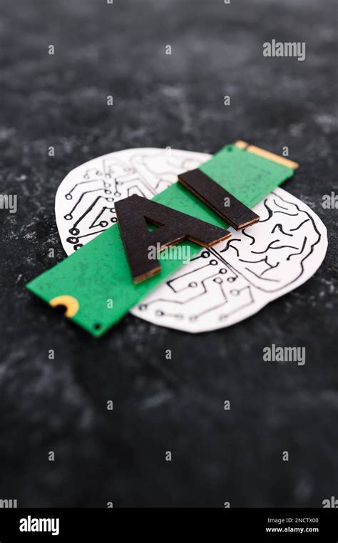 ai text on top of microchip and half human half robot brain the rise