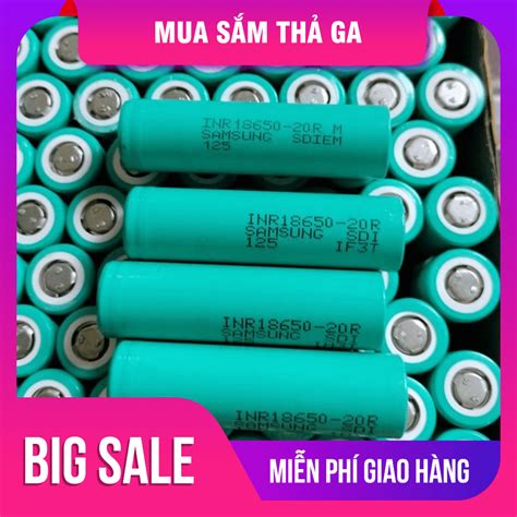 Pin 18650 Samsung 20r dung lượng cao 2500mAh 3 7v pin lithium cell pin 18650 xả cao 25A tháo