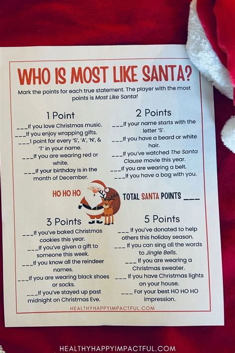 Who Is Most Like Santa A Free And Jolly Christmas Game