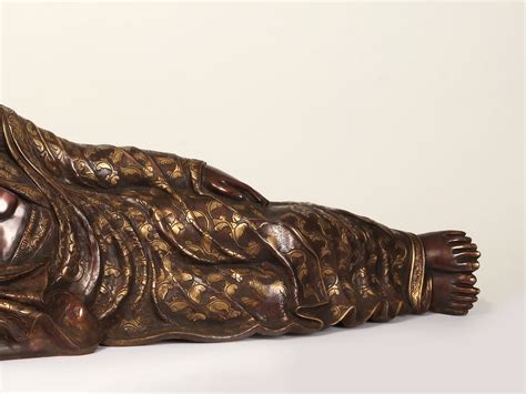 48 Large Relaxing Lord Buddha Brass Statue Exotic India Art