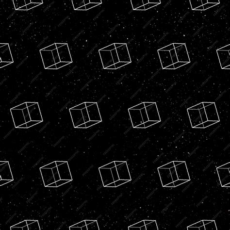 Free Vector Seamless 3d Geometric Cubic Pattern On A Black Background Design