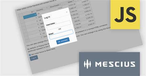 为 Javascript 组件设置默认焦点